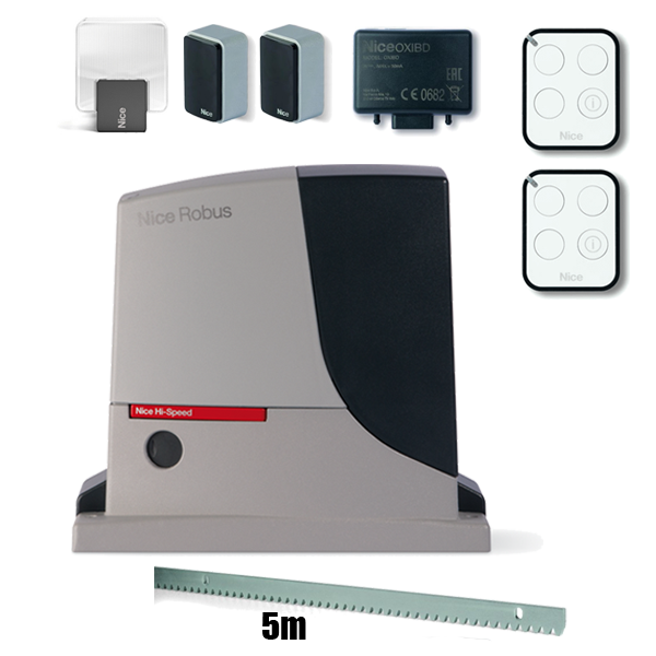 Nice ROBUS 500HS zestaw automatyki 24V do bram przesuwnych o ciężarze ...