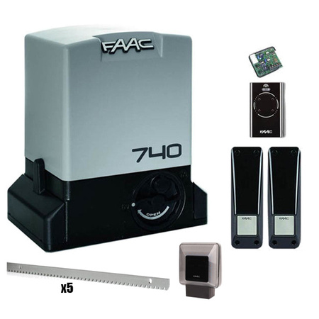 Faac Delta 2 PREMIUM zestaw automatyki do bramy przesuwnej o wadze do 500kg zestaw z listwą ...